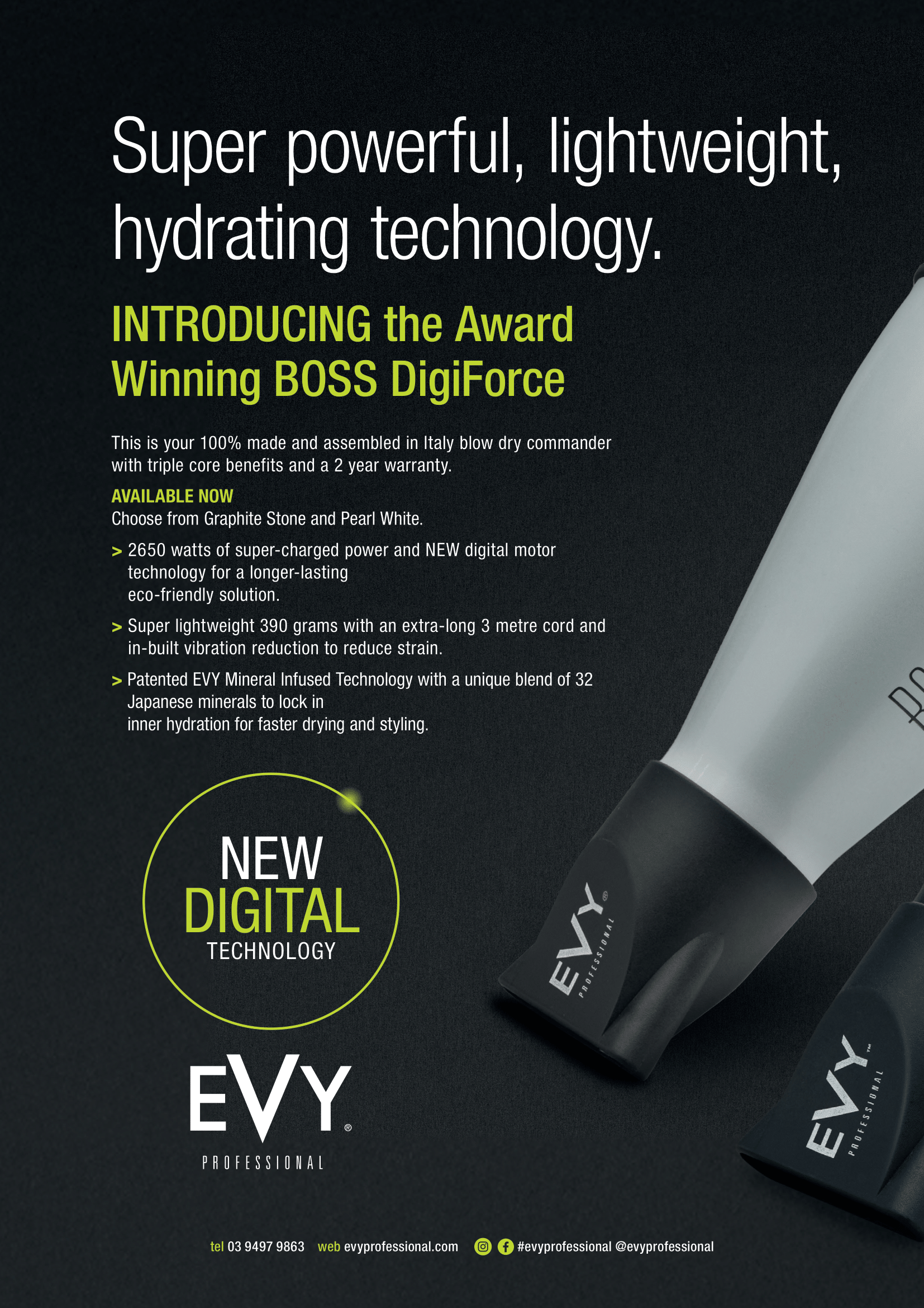 Super powerful, lightweight, hydrating technology – EVY PROFESSIONAL